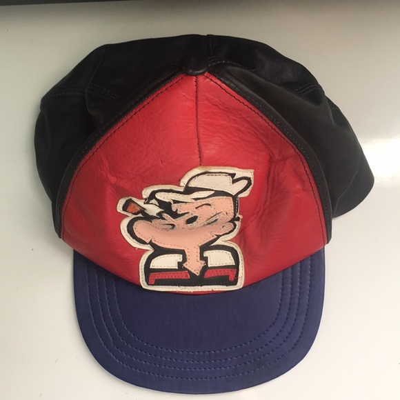 Popeye | Accessories | Popeye Leather Baseball Cap 0 Leather Black Blue ...
